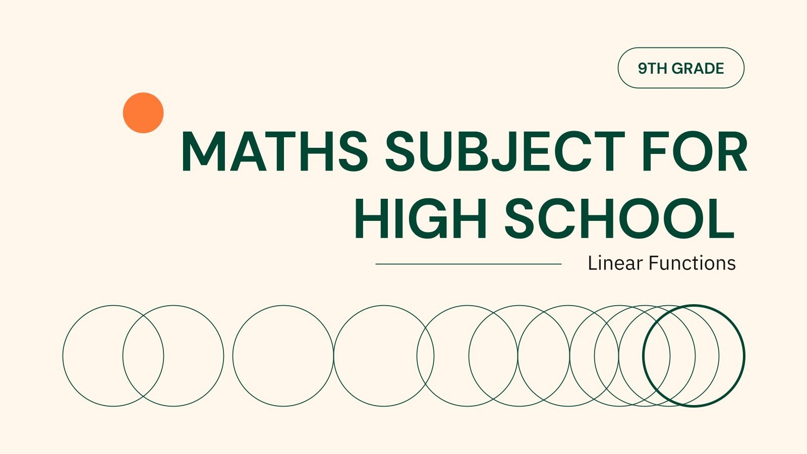 Maths for 9th Grade: Linear Functions | Google Slides & PPT