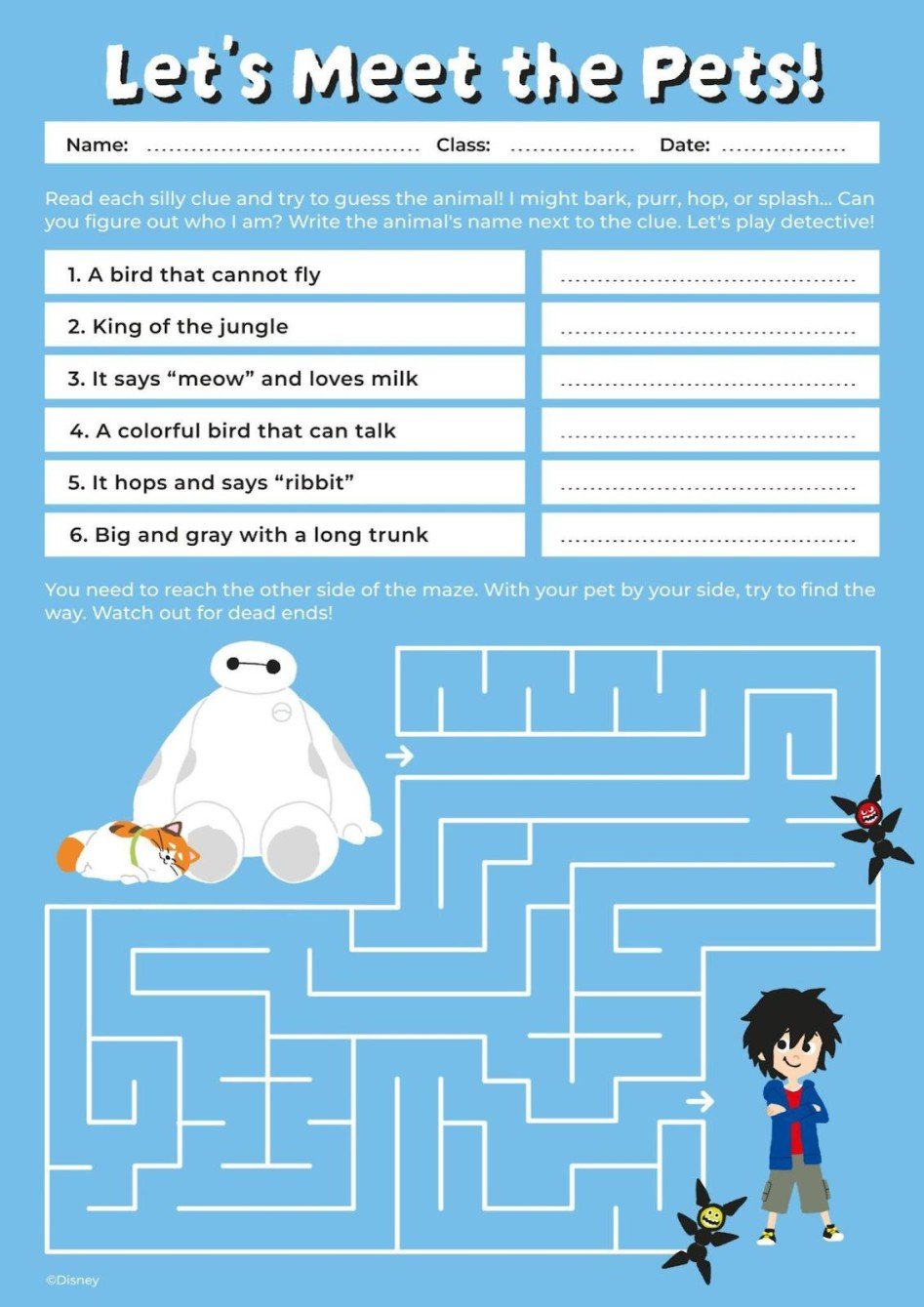 Big Hero 6 Laberinth Worksheet Presentation
