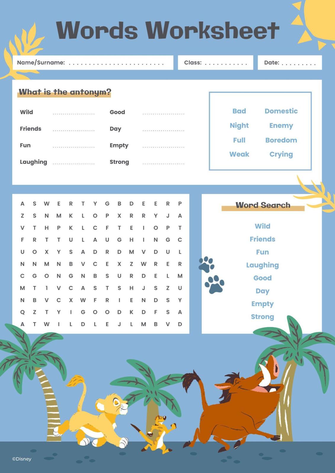 The Lion King Worksheets The Lion King Printables And Activities