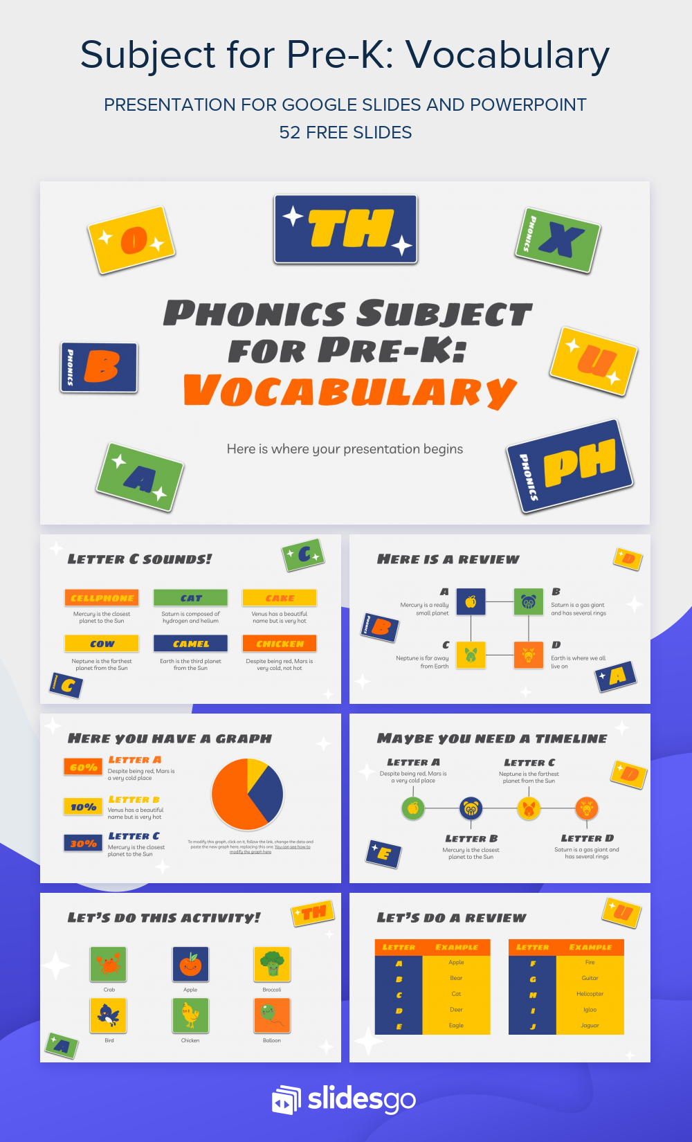 Phonics Subject for Pre-K: Vocabulary | Google Slides & PPT