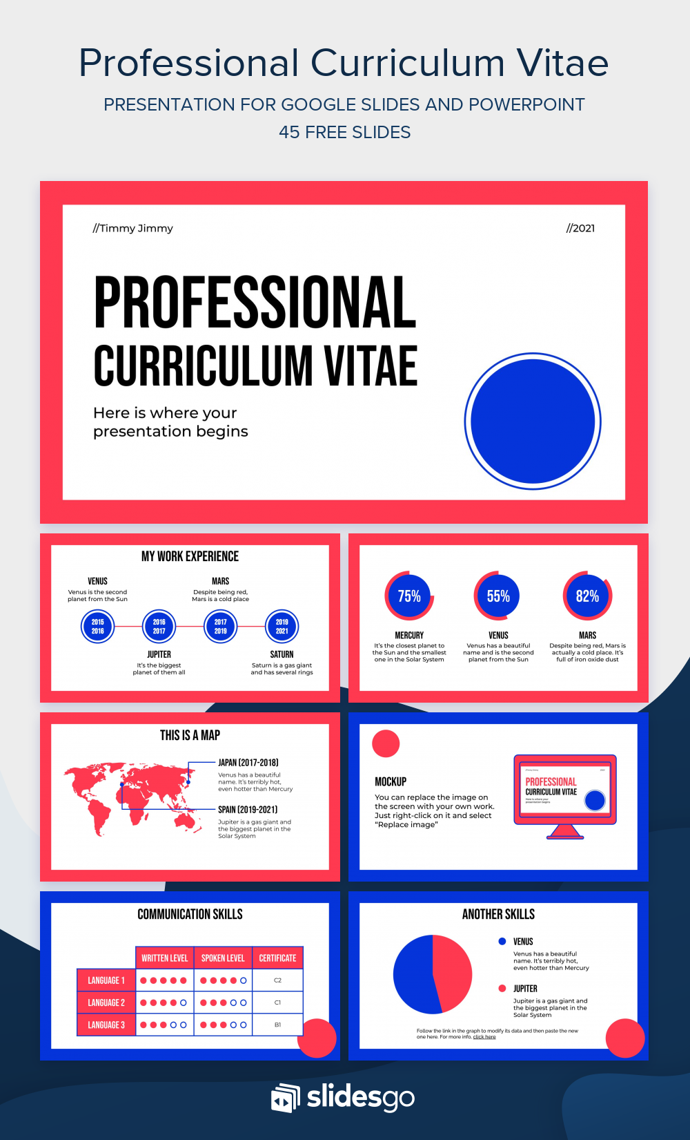 Professional Curriculum Vitae | Google Slides & PowerPoint