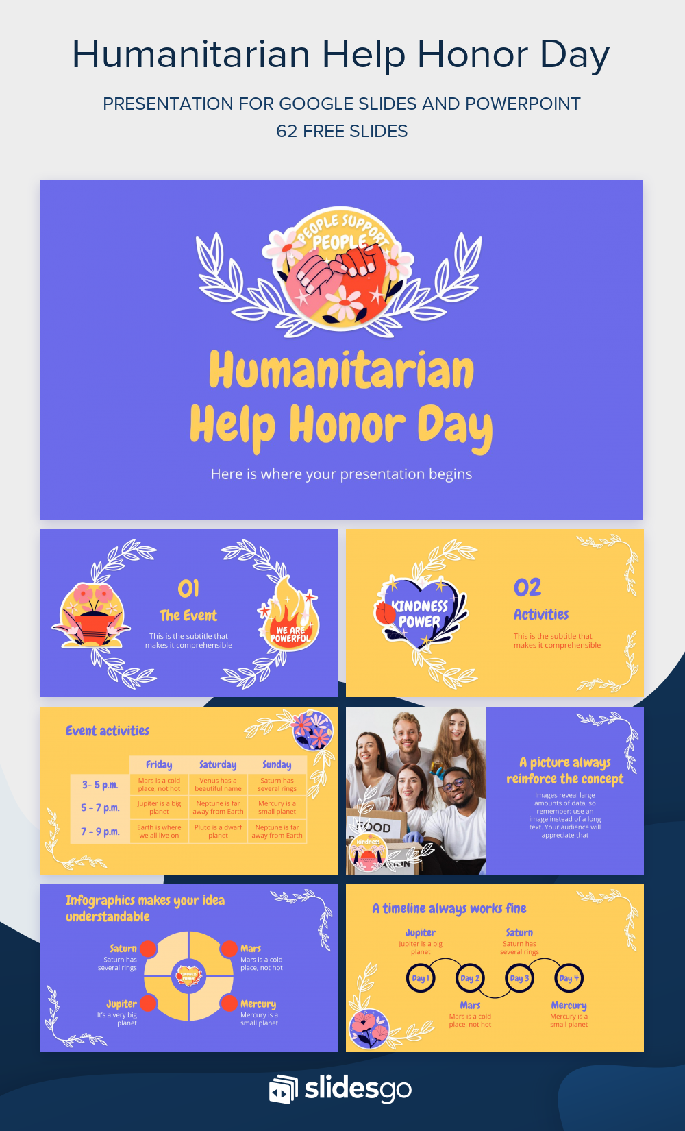 Humanitarian Help Honor Day | Google Slides & PPT template