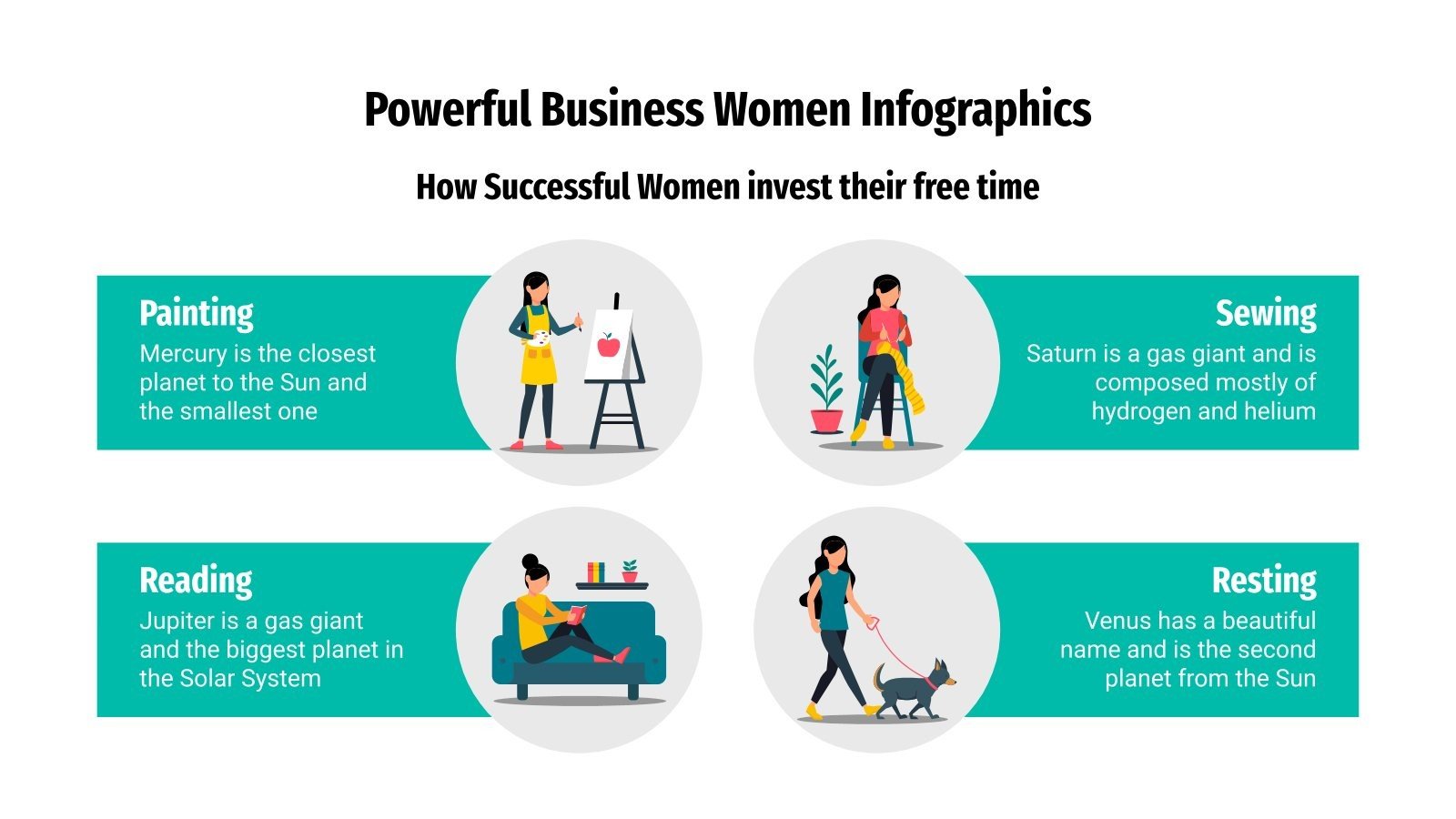 Powerful Business Women Infographics | Google Slides & PPT