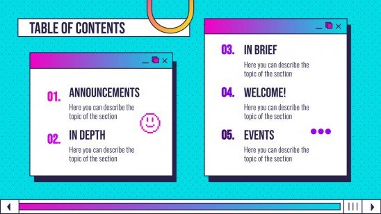 Linear Retro Vaporwave Newsletter | Google Slides & PPT