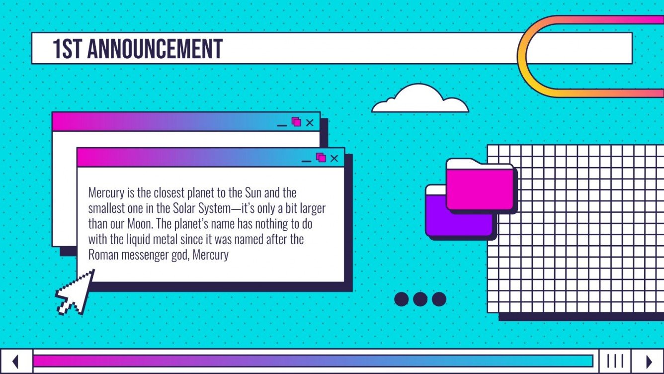 Linear Retro Vaporwave Newsletter | Google Slides & PPT