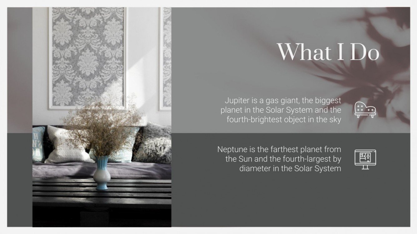 Interior Design Portfolio Google Slides Theme and PPT Template