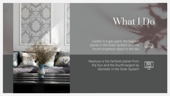 Interior Design Portfolio Google Slides Theme and PPT Template