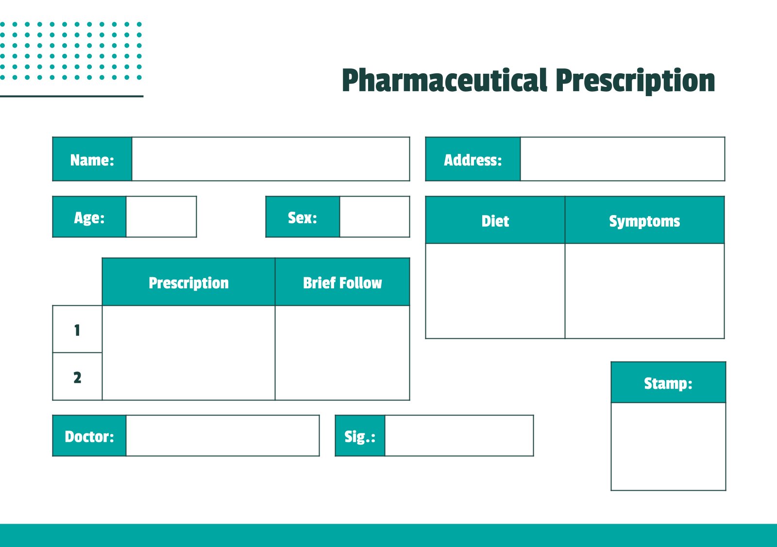 Doctor's Pharmaceutical Prescription | Google Slides & PPT