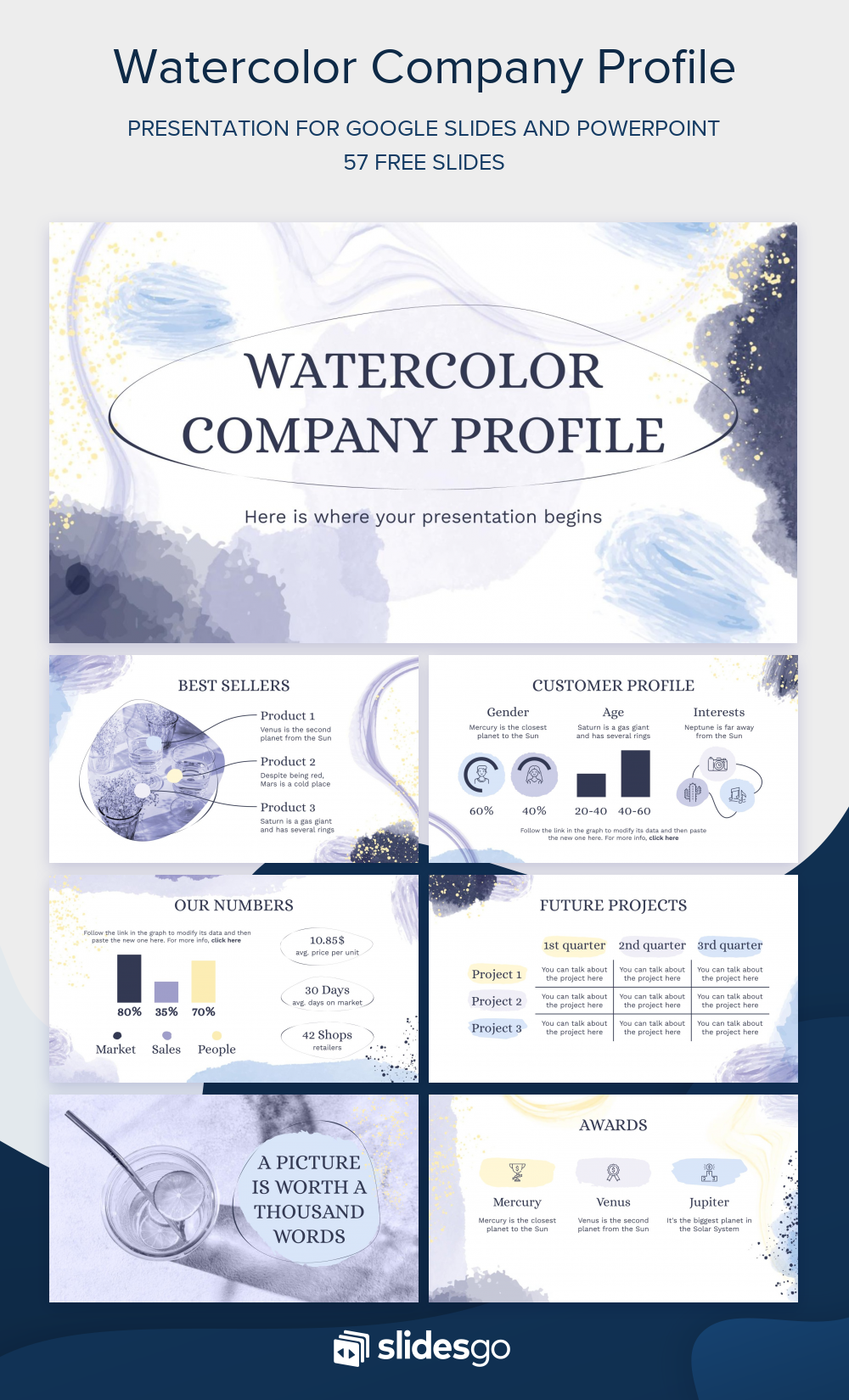 Watercolor Company Profile | Google Slides & PowerPoint