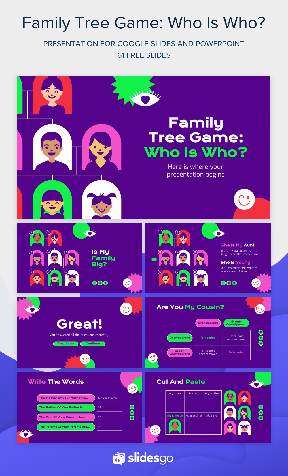 Family Tree Game: Who Is Who? | Google Slides & PowerPoint