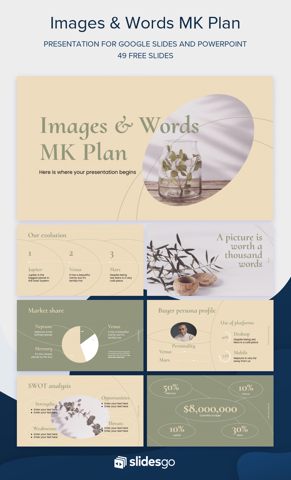Images & Words MK Plan | Google Slides & PPT template