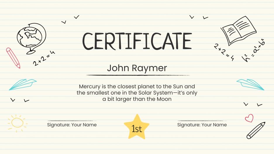 Class Awards Certificates Google Slides & PowerPoint template