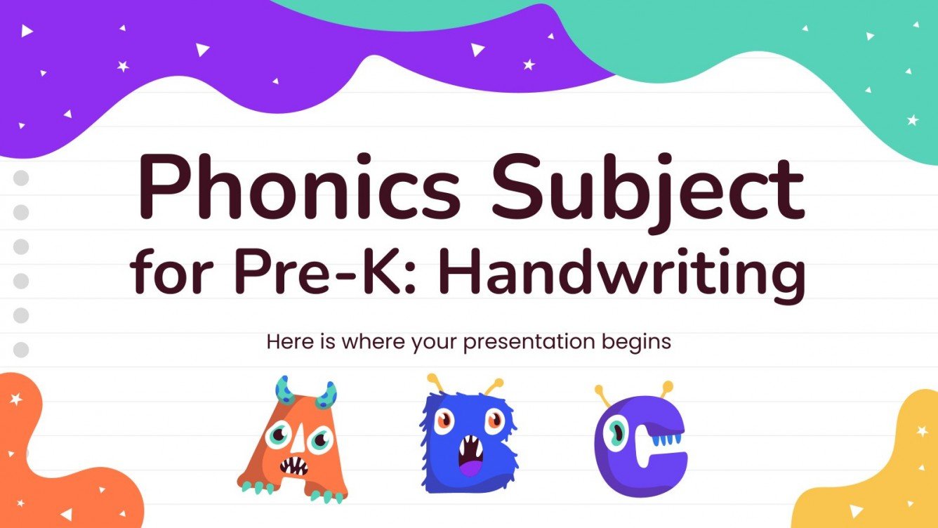 Phonics Subject for Pre-K: Handwriting | Google Slides & PPT