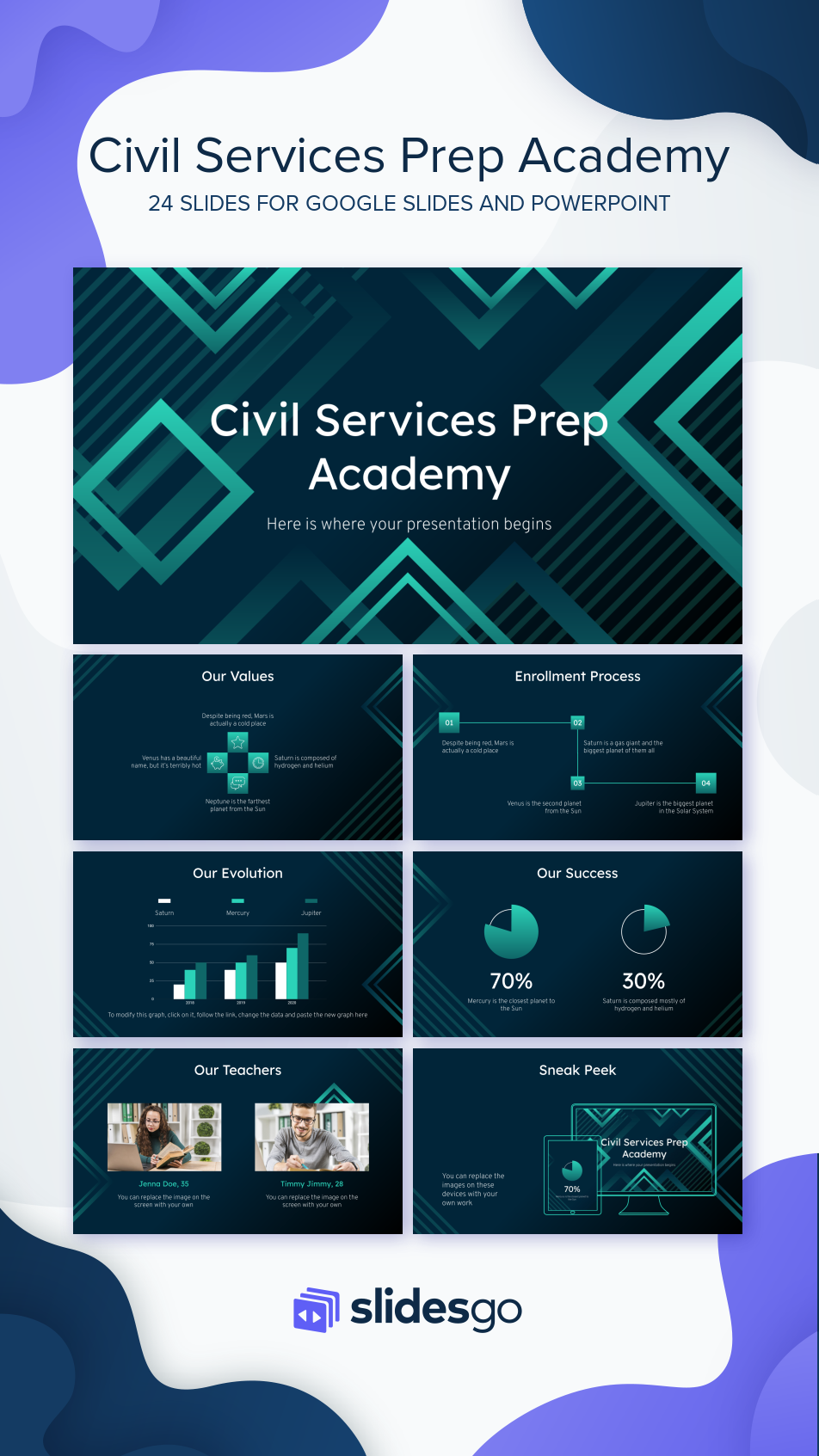 Civil Services Prep Academy Google Slides & PPT Template