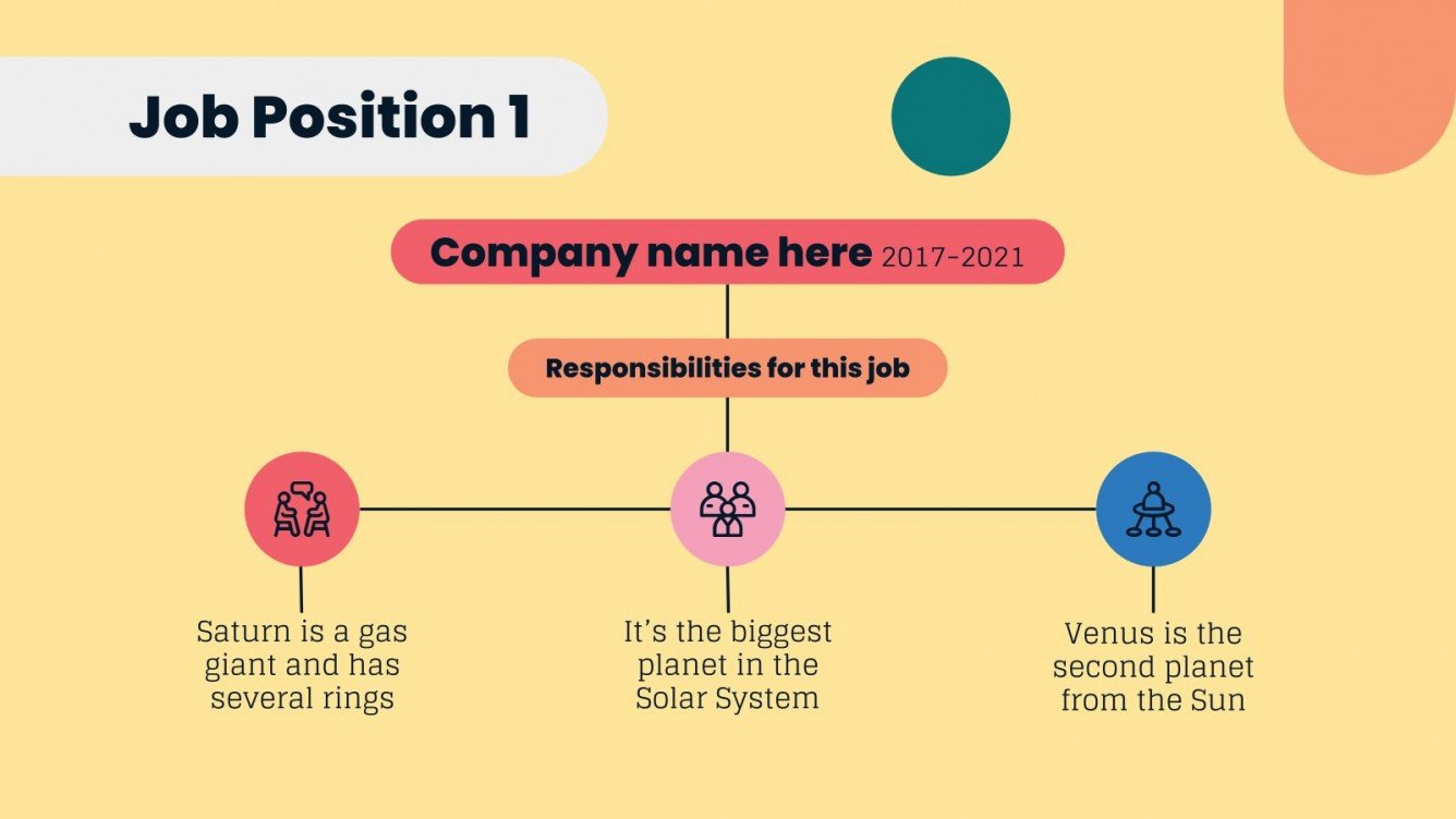 CV geométrico colorido | Modelo do Google Slides e PPT