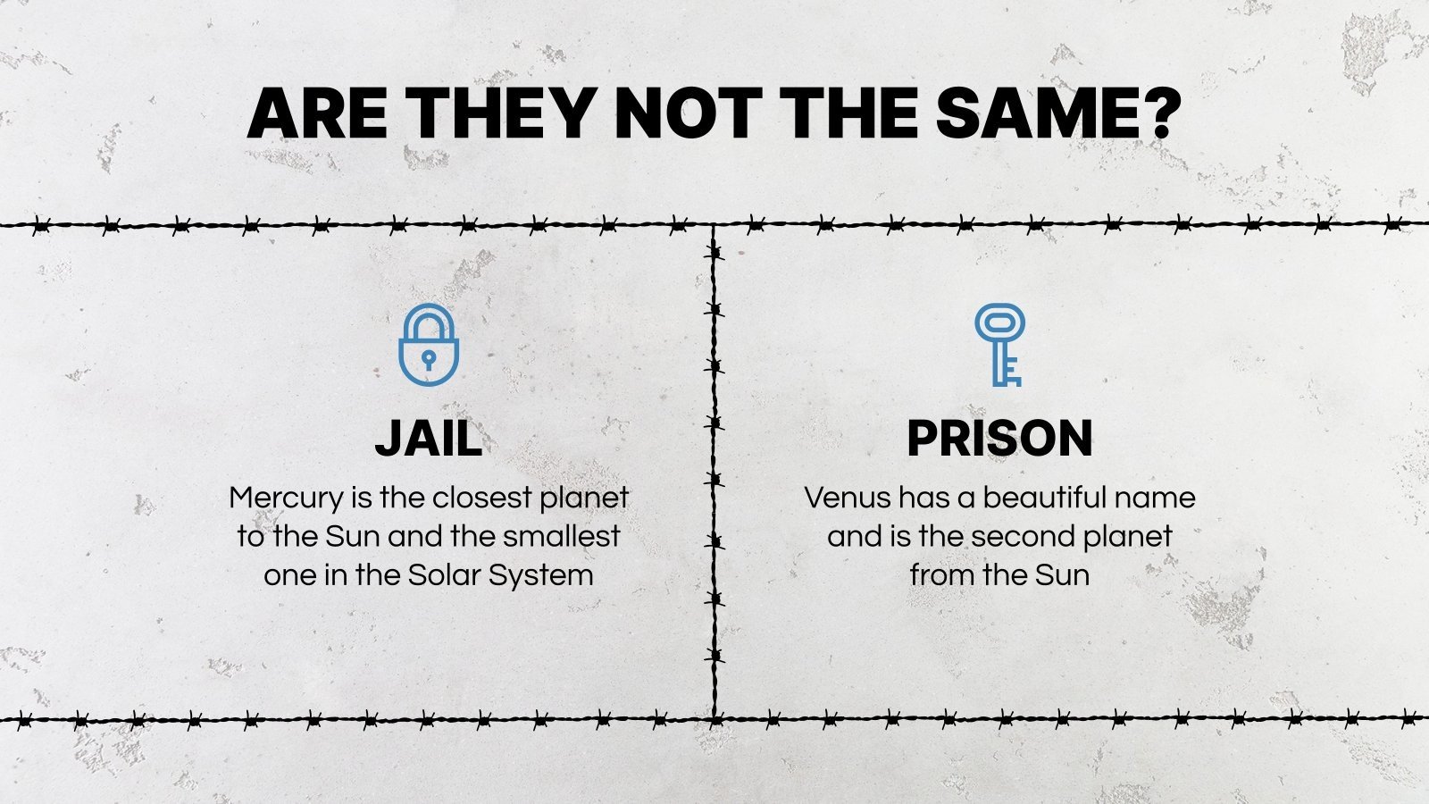 Jail vs Prison Comparison | Google Slides & PPT template