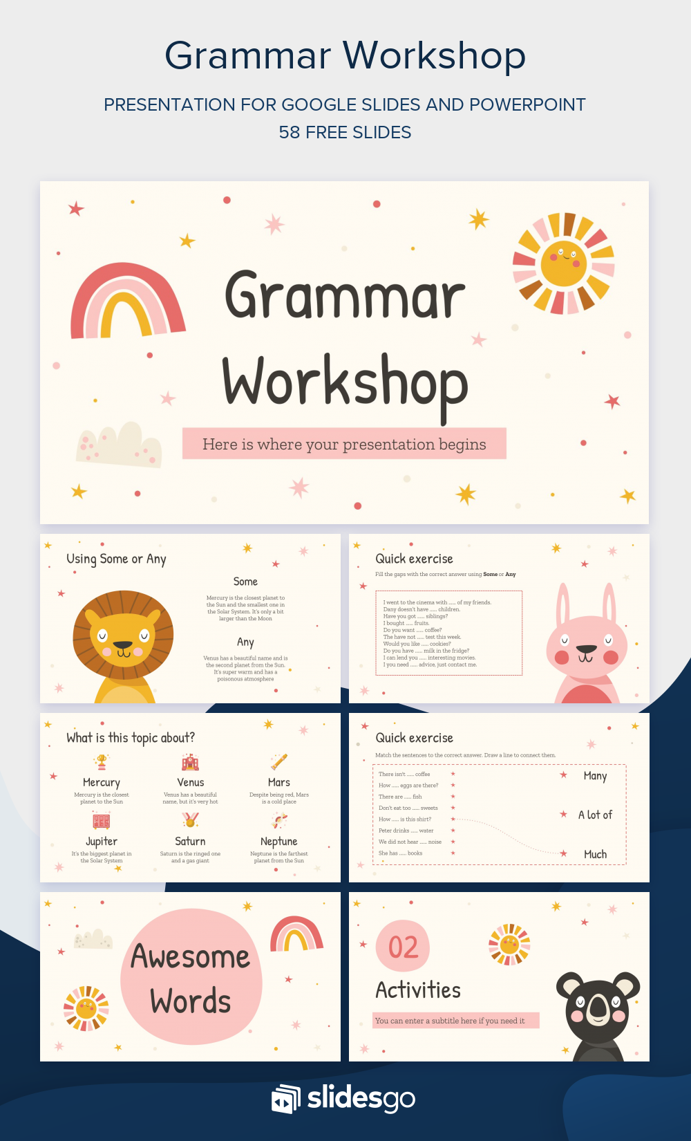 Grammar Workshop | Google Slides & PowerPoint template