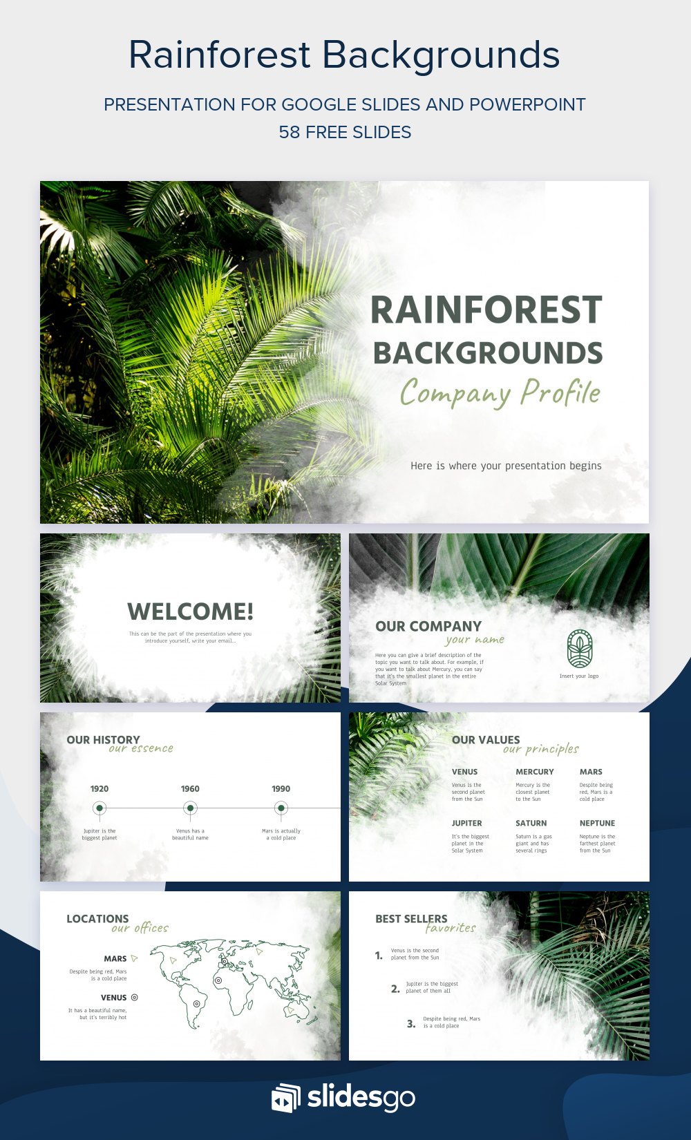 Rainforest Backgrounds Company Profile | Google Slides & PPT