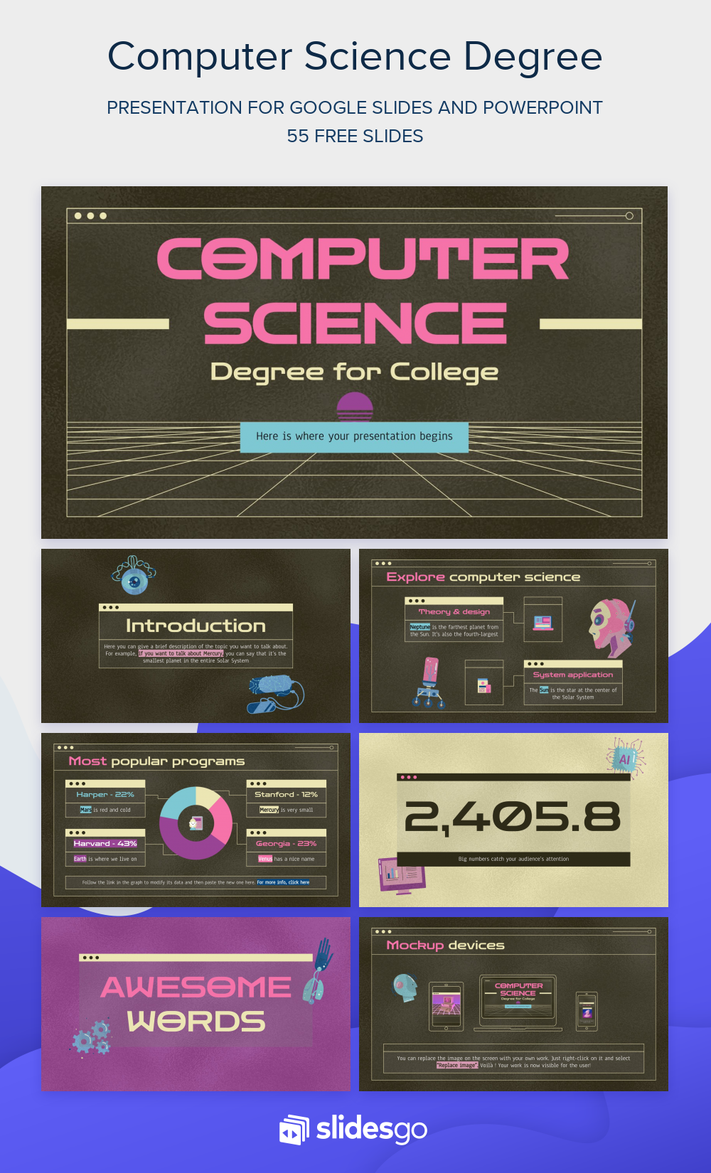Computer Science Degree for College | Google Slides & PPT
