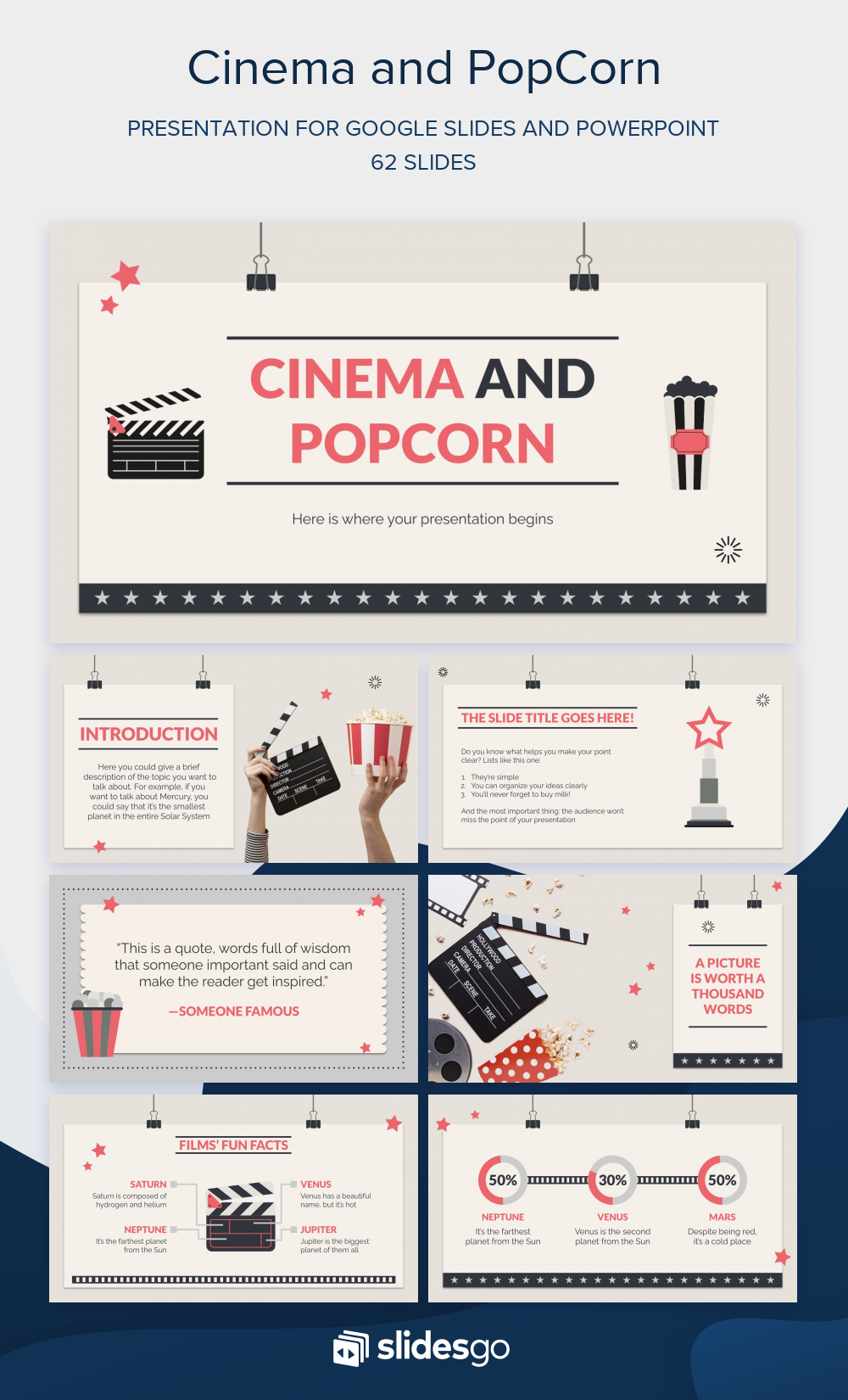 Cinema and Popcorn | Google Slides and PowerPoint theme