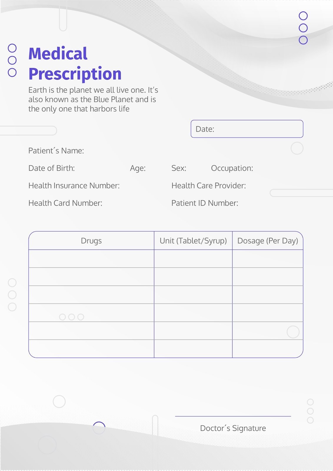Printable Pharmaceutical Prescription | Google Slides & PPT