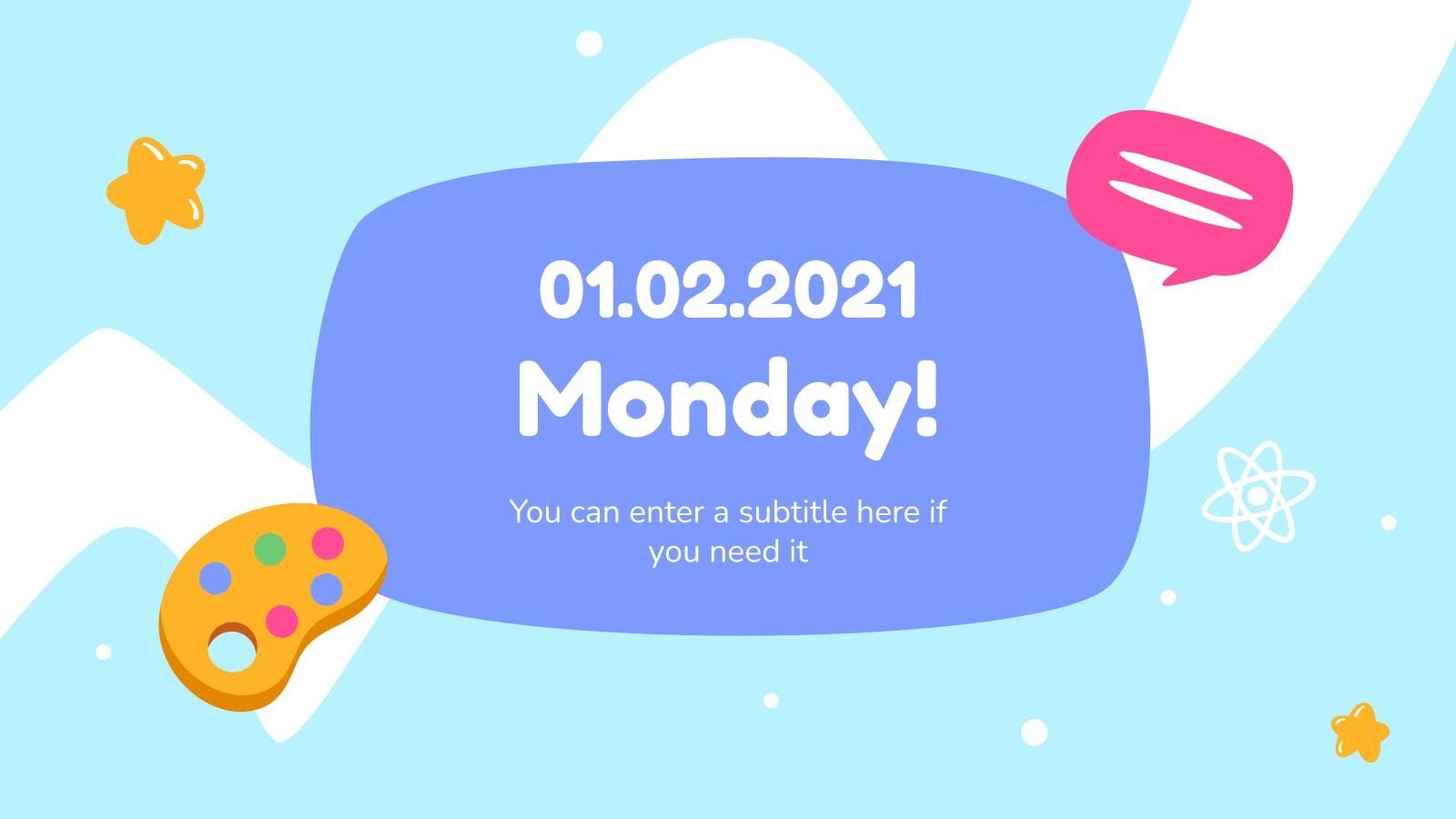 Elementary School Weekly Planner Google Slides & PPT template