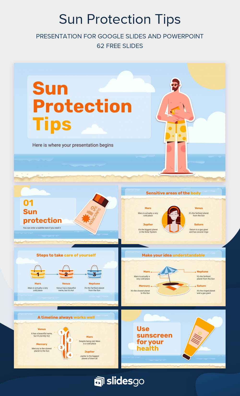 Sun Protection Tips | Google Slides and PowerPoint template