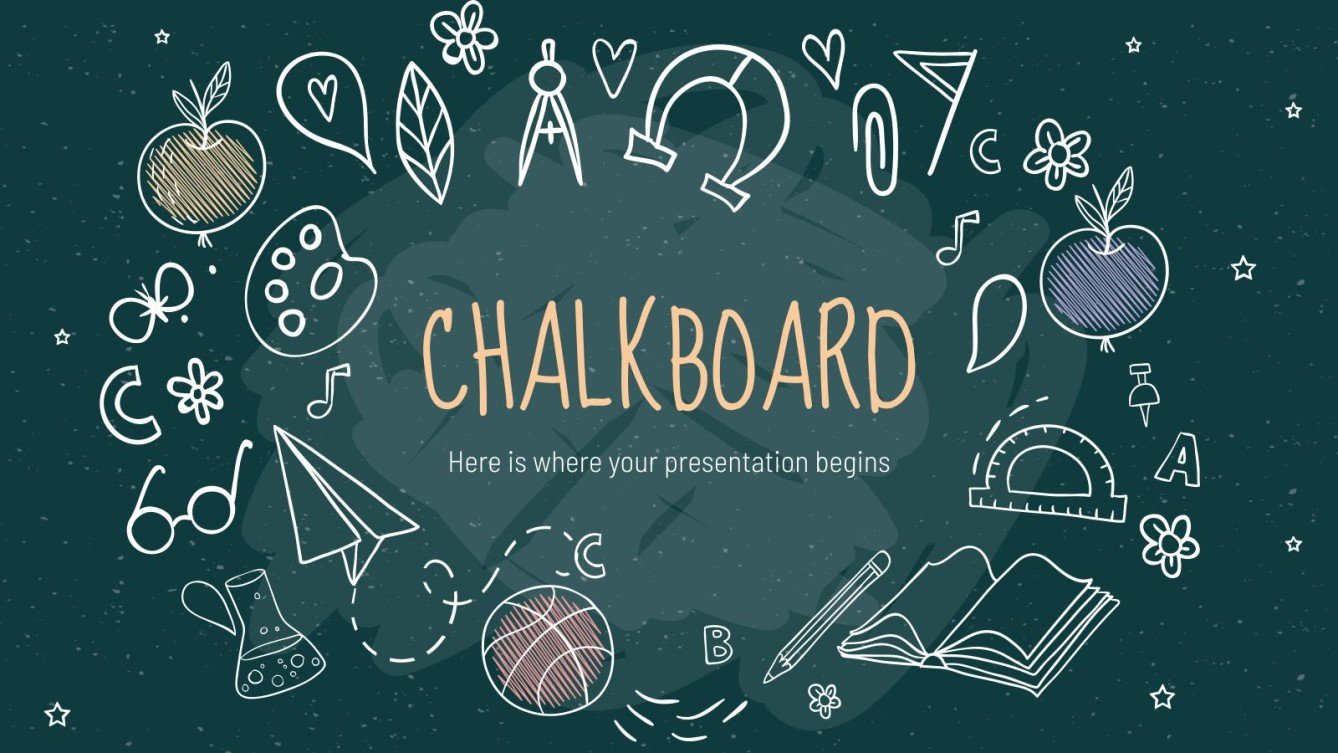 Chalkboard Background Google Slides Theme and PPT Template