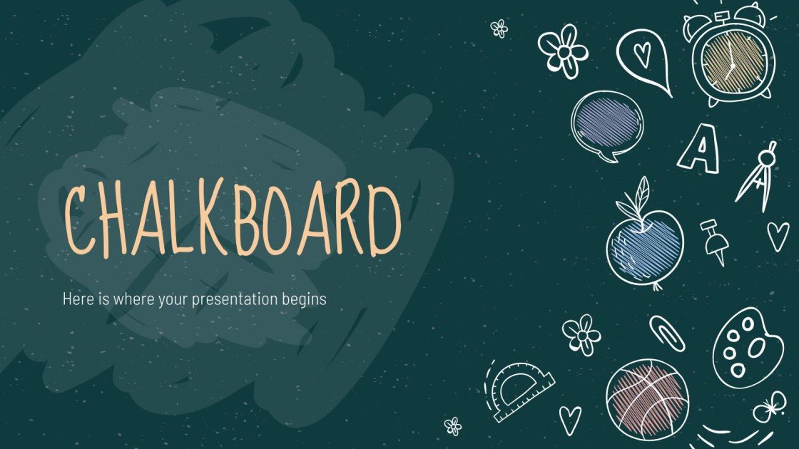 Chalkboard Background Google Slides Theme and PPT Template