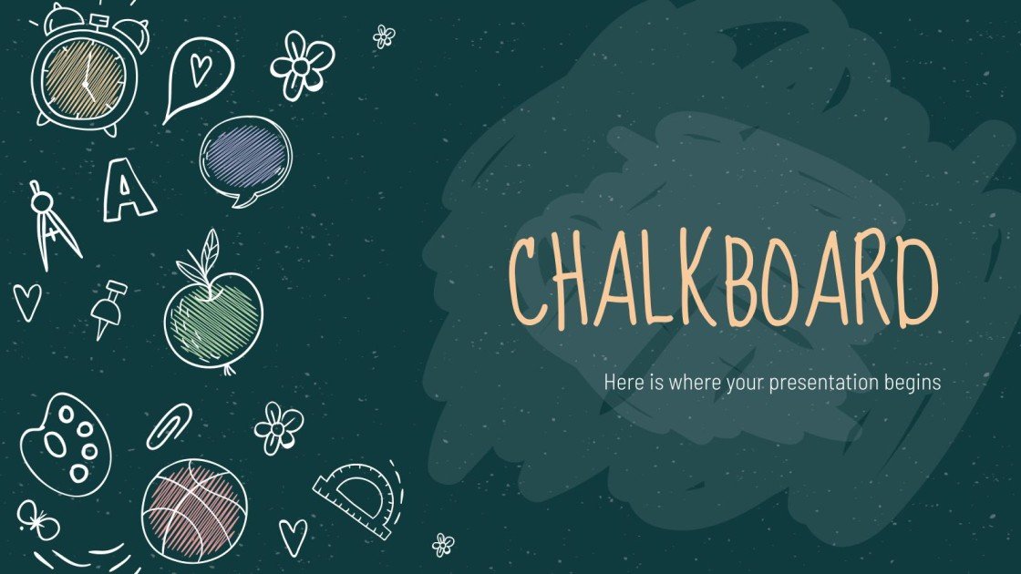 Chalkboard Background Google Slides Theme and PPT Template