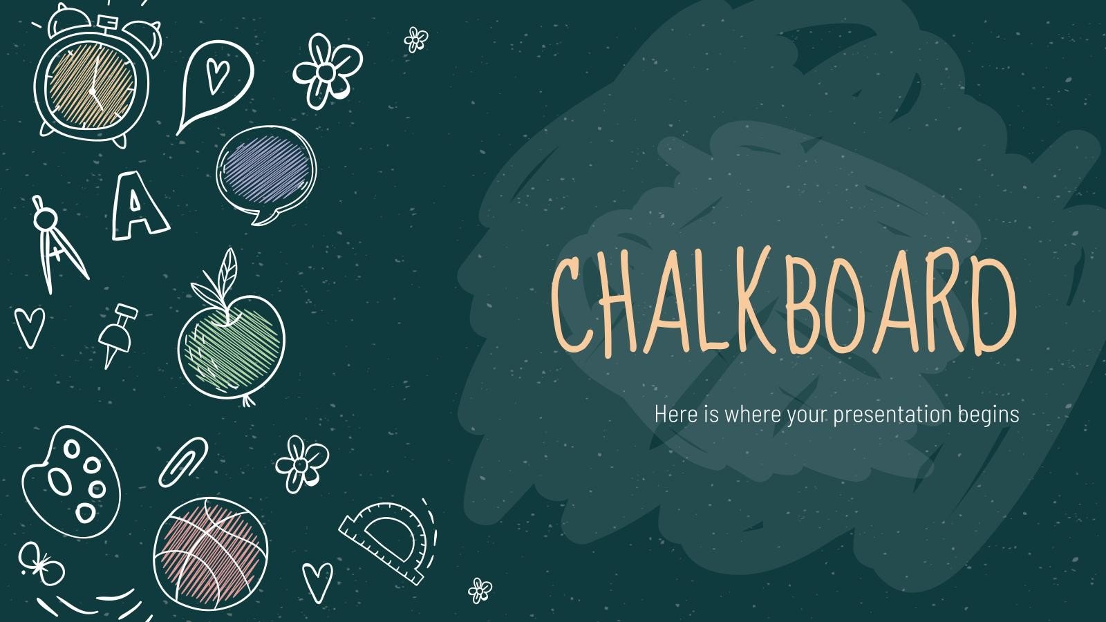 Chalkboard Background Google Slides Theme and PPT Template