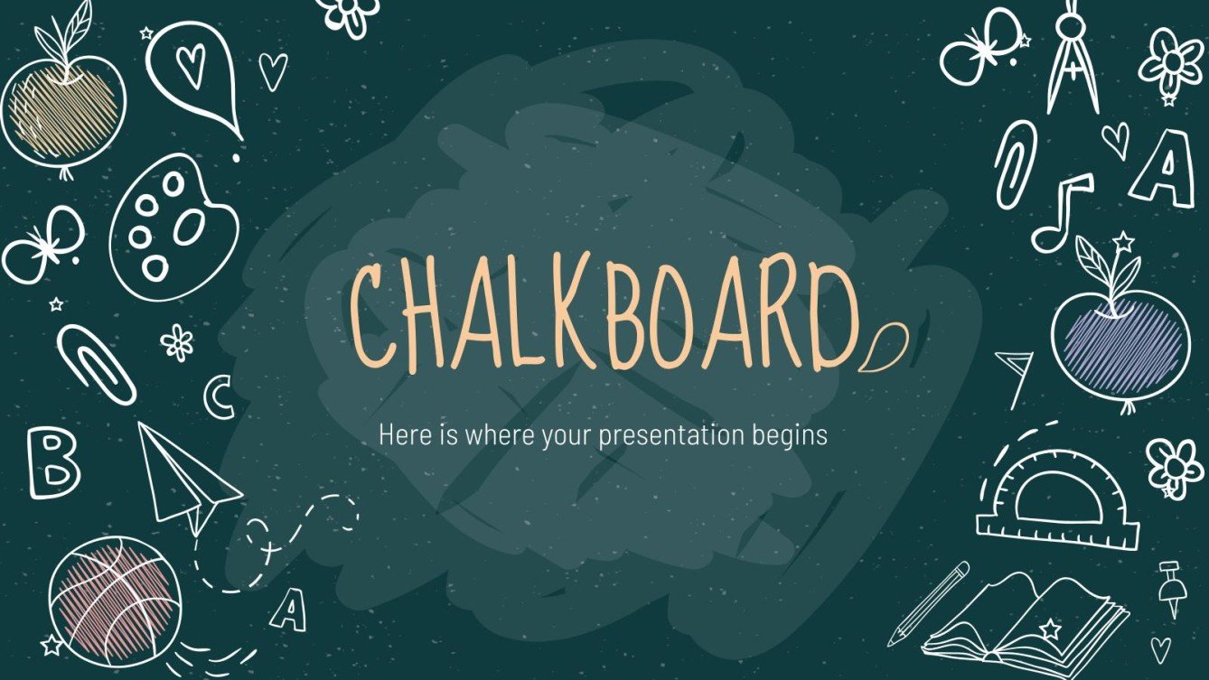 Chalkboard Background Google Slides Theme and PPT Template