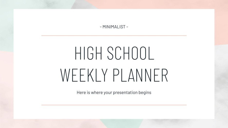 Minimalist HS Weekly Planner Google Slides & PPT template