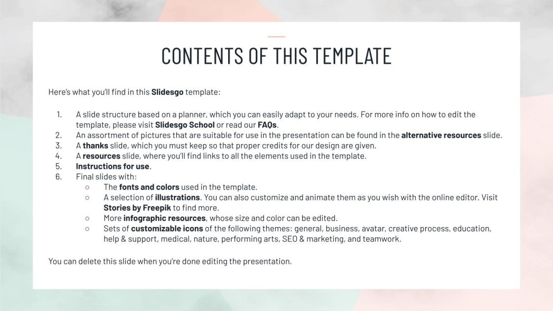 Minimalist HS Weekly Planner Google Slides & PPT template