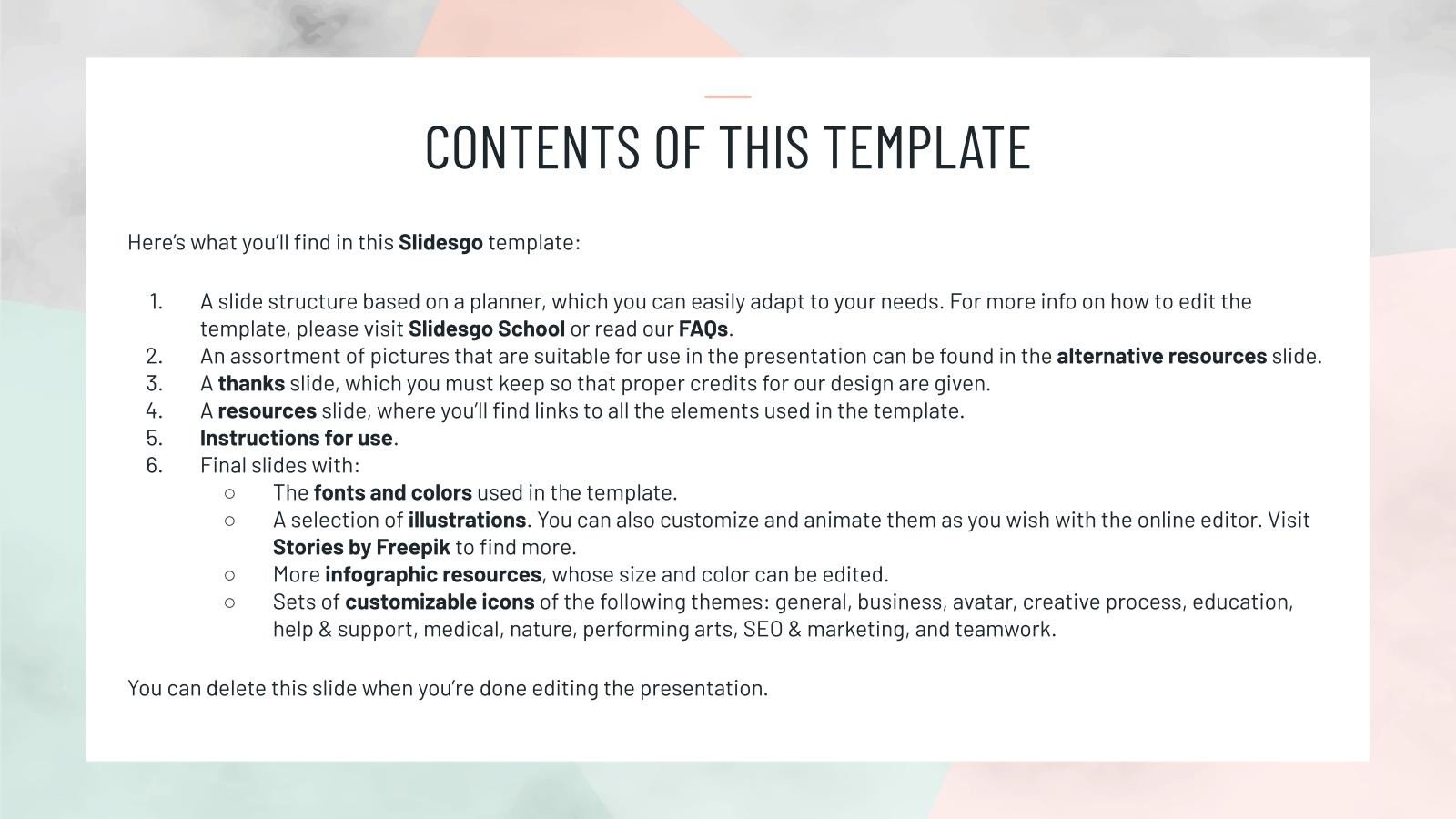 Minimalist HS Weekly Planner Google Slides & PPT template