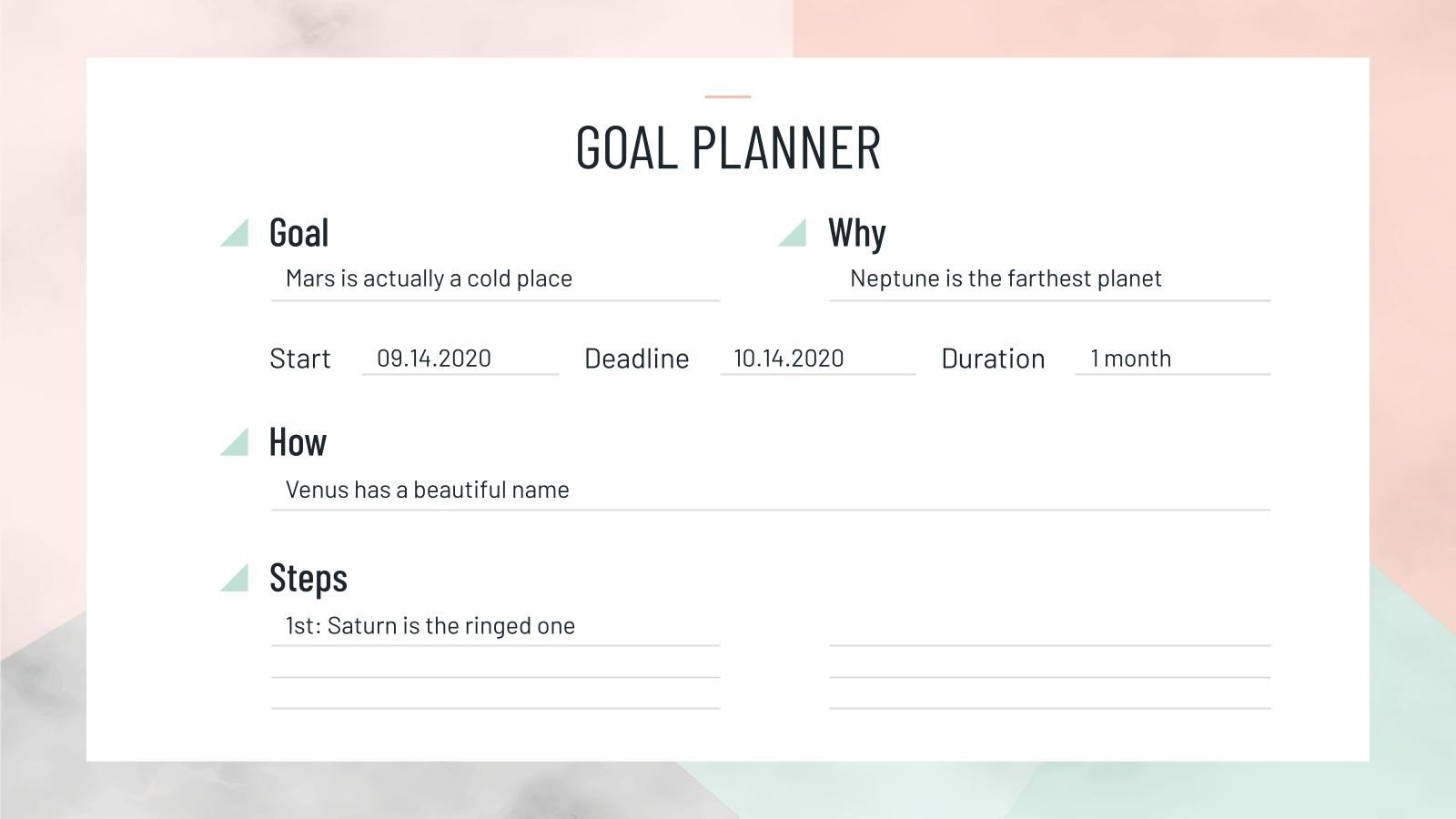 Minimalist HS Weekly Planner Google Slides & PPT template
