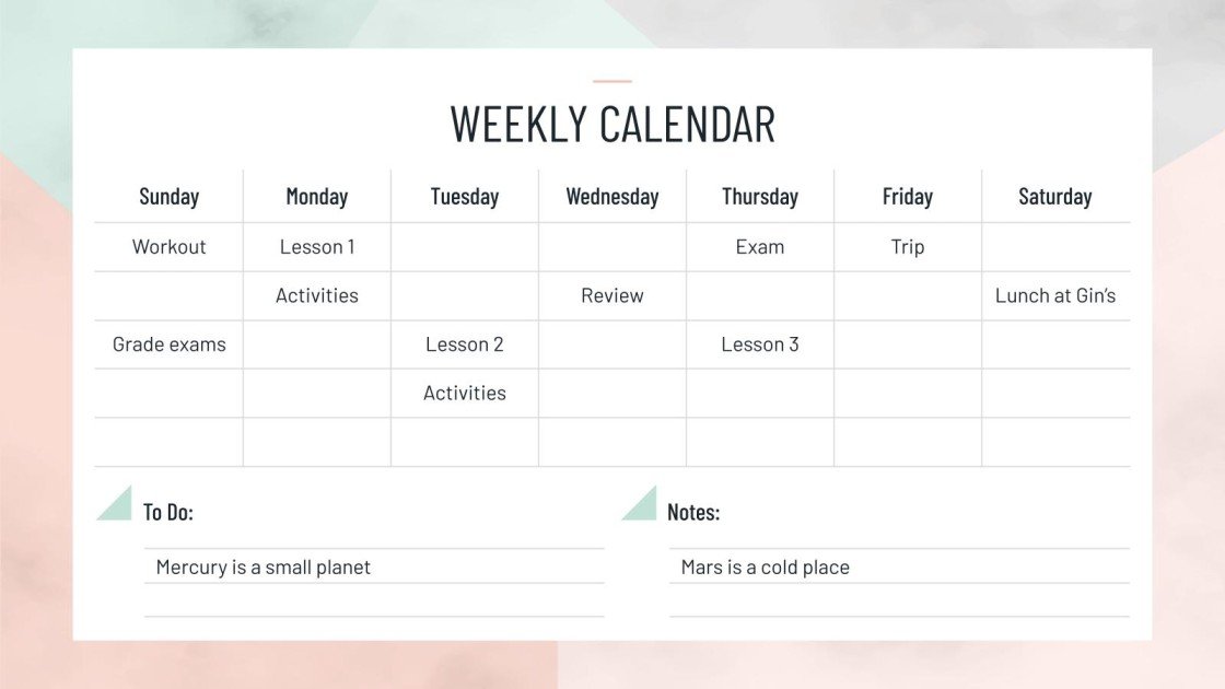 Minimalist HS Weekly Planner Google Slides & PPT template