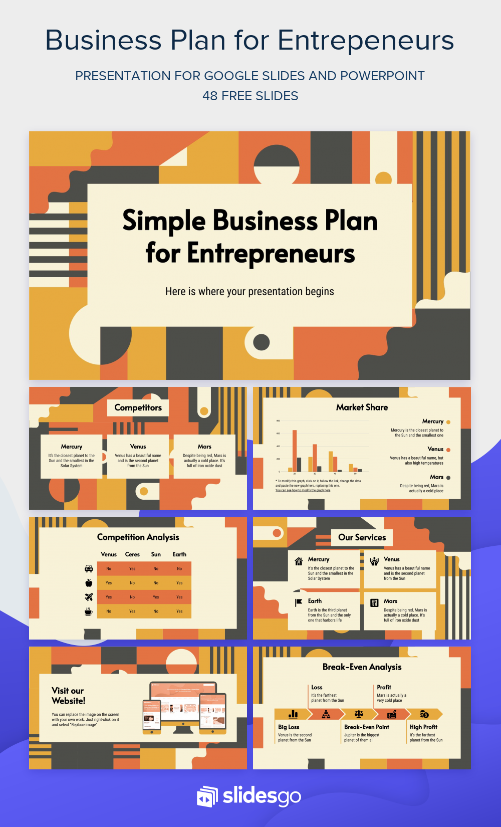 Simple Business Plan for Entrepreneurs | Google Slides & PPT