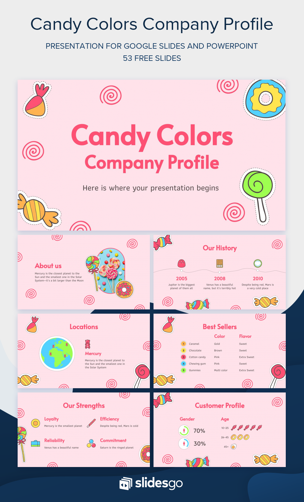 Candy Colors Company Profile | Google Slides & PPT template