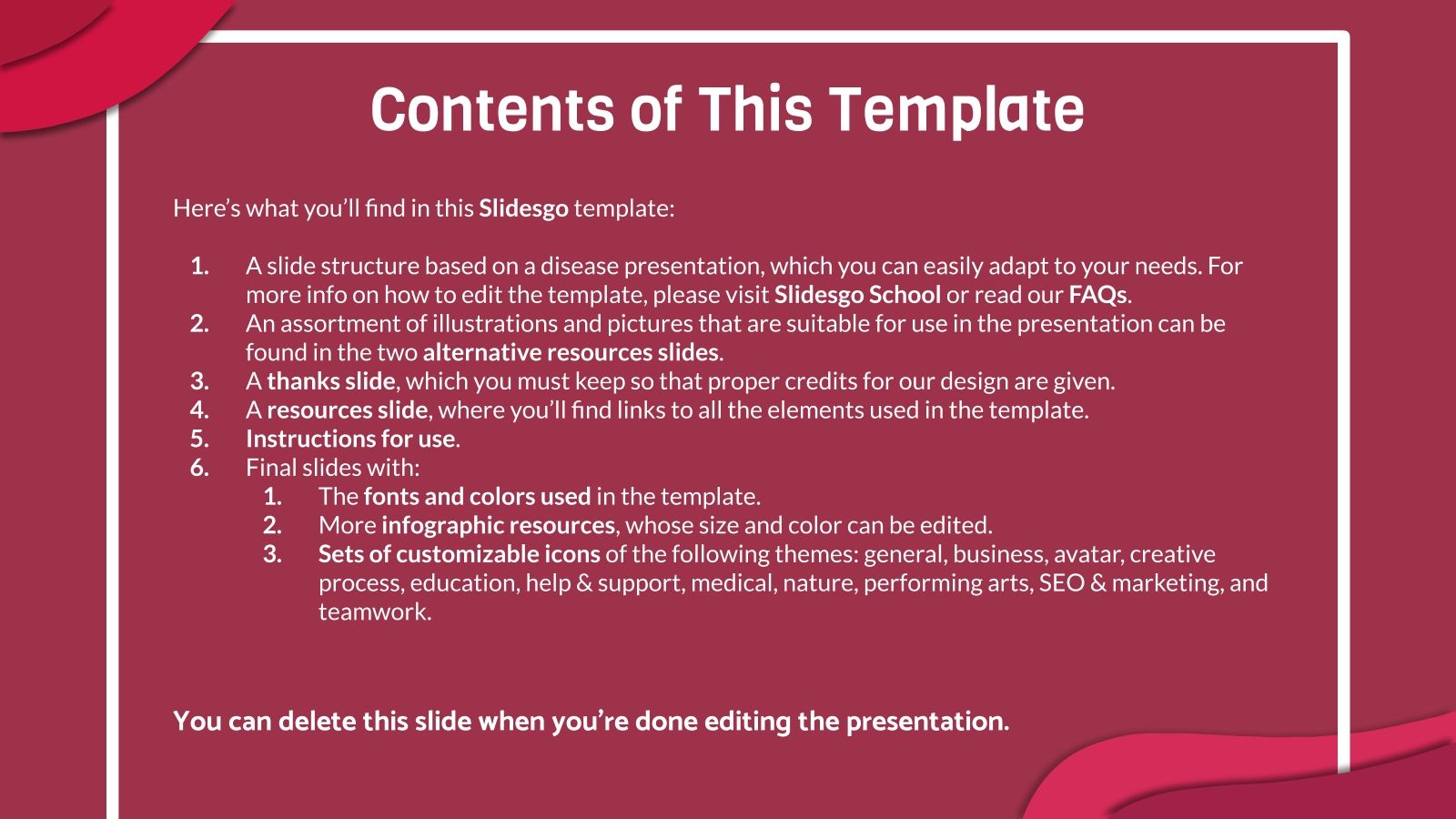 Simple Red Disease Google Slides theme and PPT template