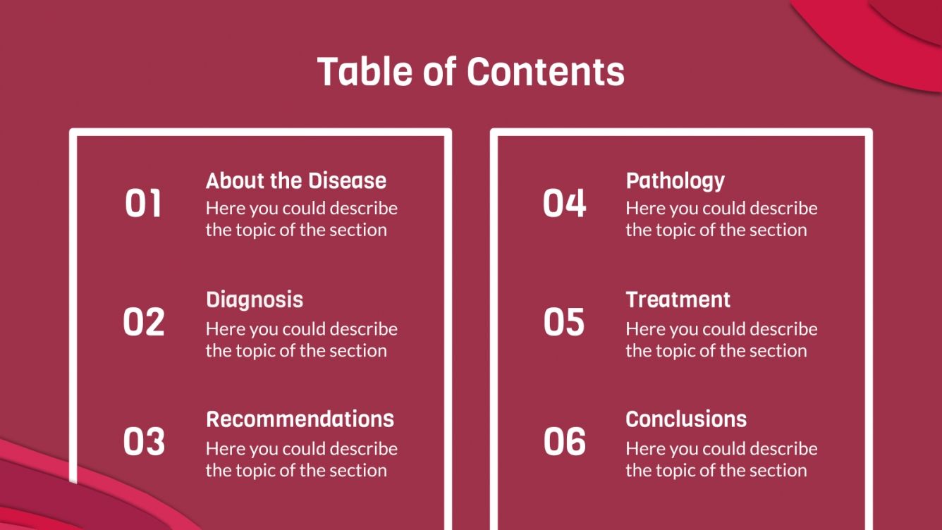 Simple Red Disease Google Slides theme and PPT template