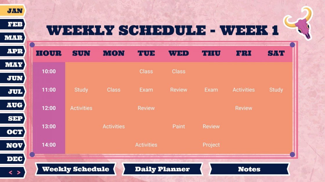 Space Western Style Planner | Google Slides & PPT