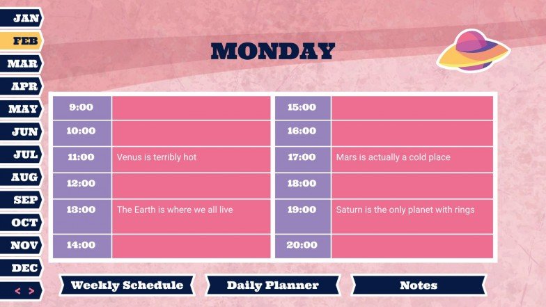 Space Western Style Planner | Google Slides & PPT