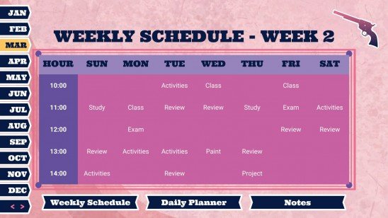 Space Western Style Planner | Google Slides & PPT