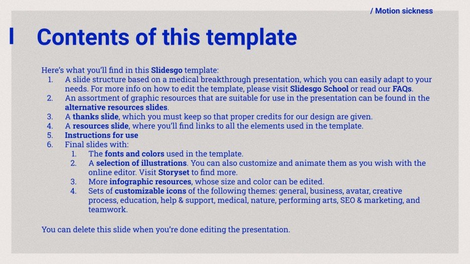 Motion Sickness Breakthrough | Google Slides and PowerPoint