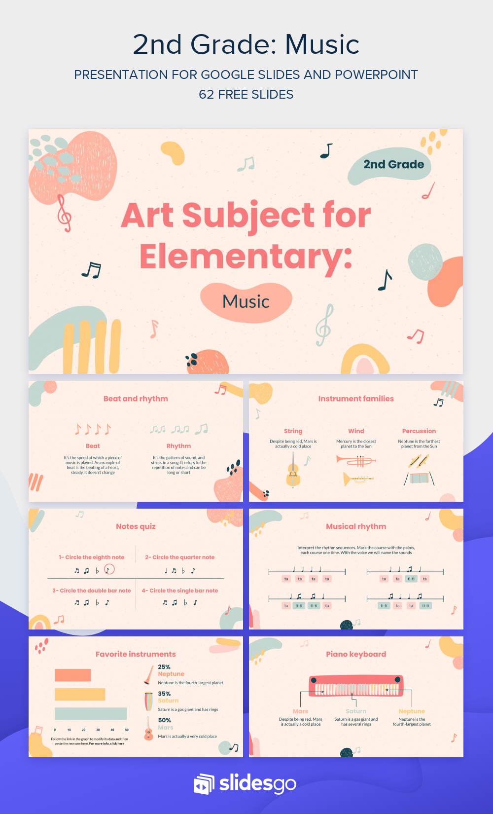 Art Subject for Elementary - 2nd Grade: Music | Google Slides
