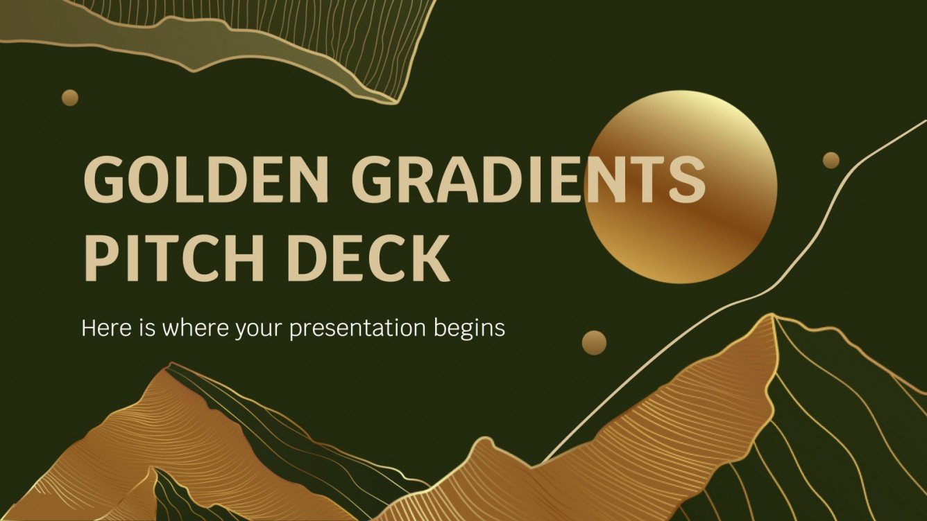 Plantillas en color dorado para Google Slides y PowerPoint
