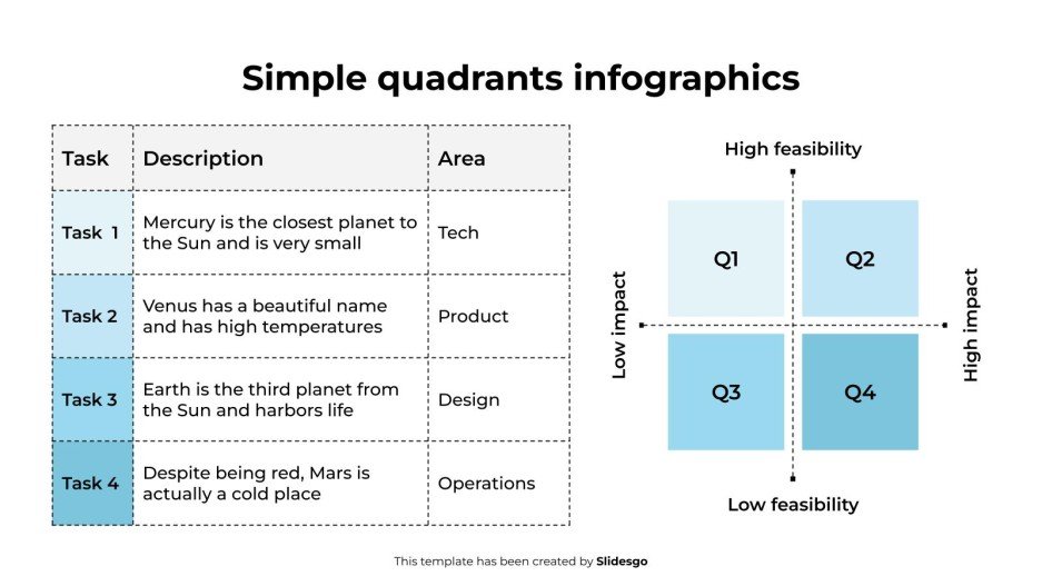 Simple Quadrants Infographics Template