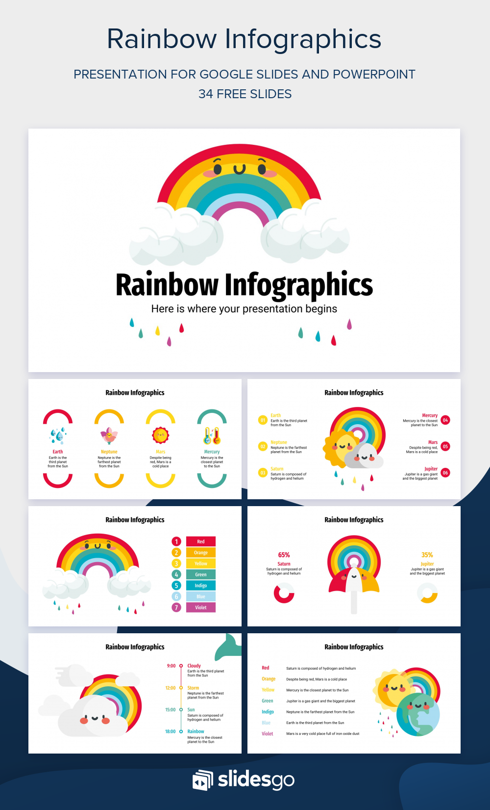 Rainbow Infographics | Google Slides & PowerPoint template