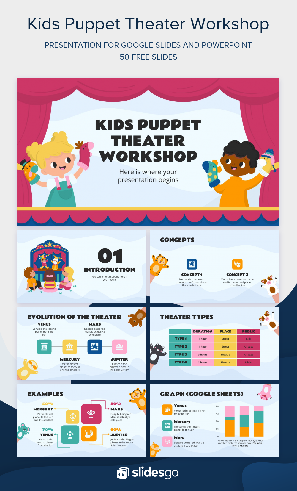 Kids Puppet Theater Workshop | Google Slides & PowerPoint